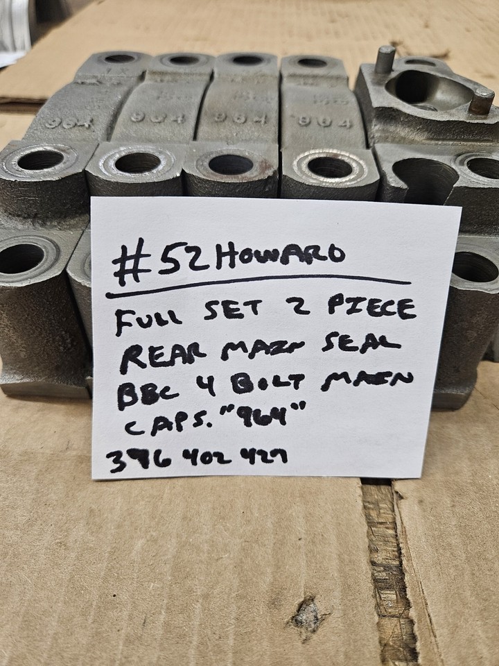 FULL SET Big Block Chevy BBC 396 402 427 454 4 Bolt Main Caps GM #964 ...