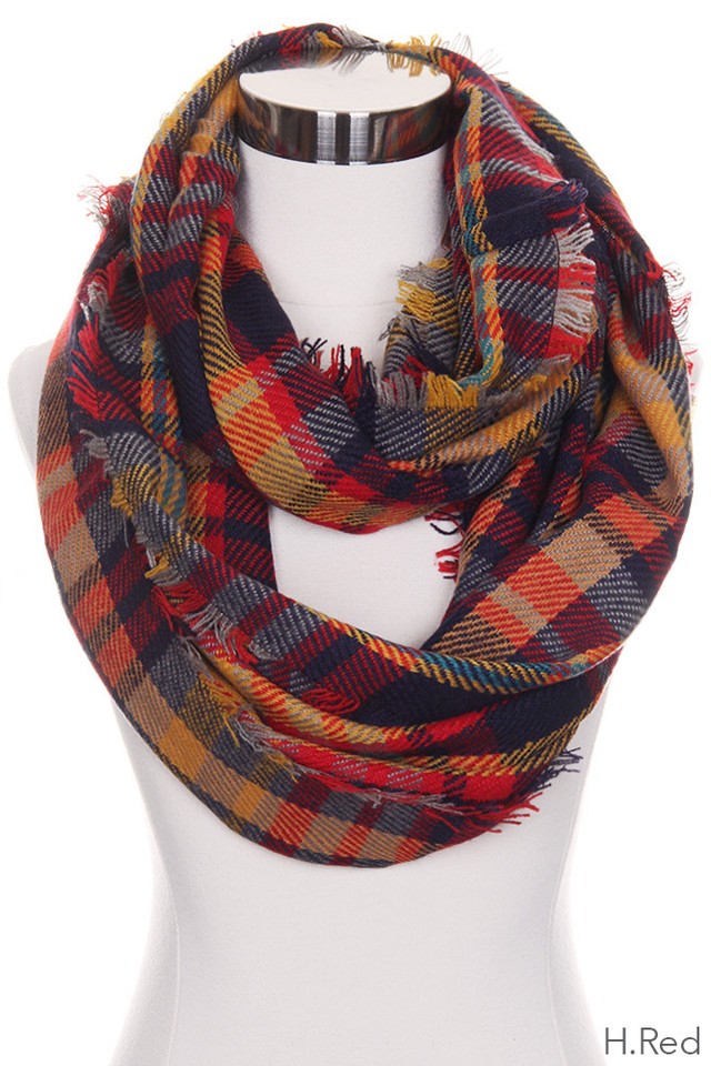 ScarvesMe Women's Soft Check and Plaid Soft Infinity Loop Winter Fall ...