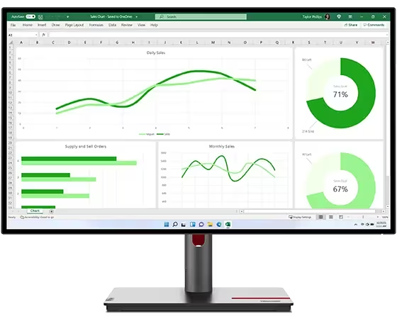 ThinkVision P27q-30 27 inch Monitor with ThinkVision MC60 Monitor ...