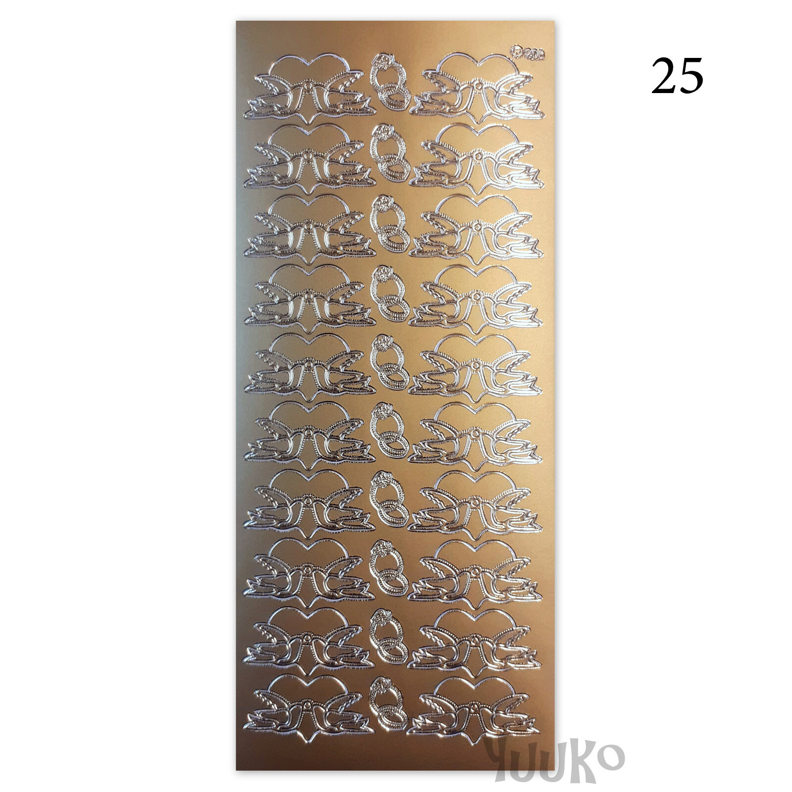 Peel Off Craft Stickers Sheet Silver Gold Card Making Scrapbook ...