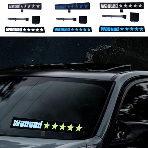 Fashion Windshield Electric LED Wanted Car Window Sticker Auto Moto ...