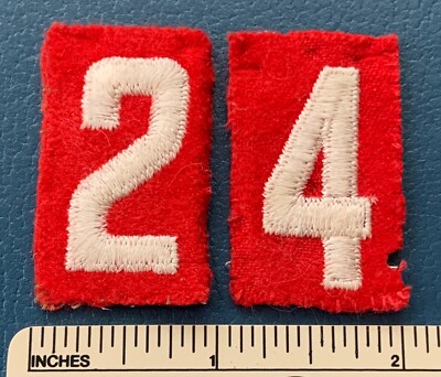 Vintage TROOP 24 Boy Scout Red & White Felt # Number PATCHES BSA 42 2 4 ...