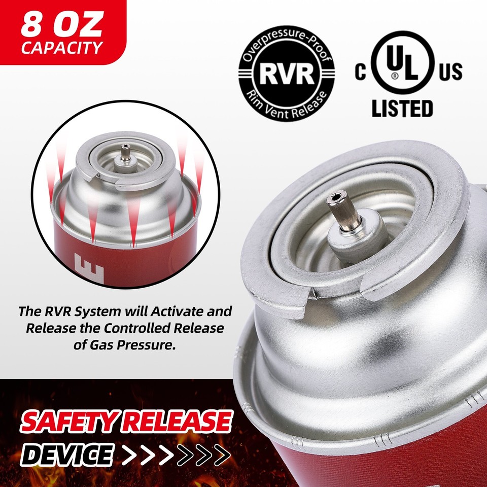 Portable Butane Fuel Canisters For Camping Stoves, 12 PACK- FREE ...