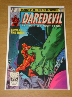 DAREDEVIL #163 MARVEL COMIC FN (6.0) MILLER DAREDEVIL HULK MARCH 1980 ...
