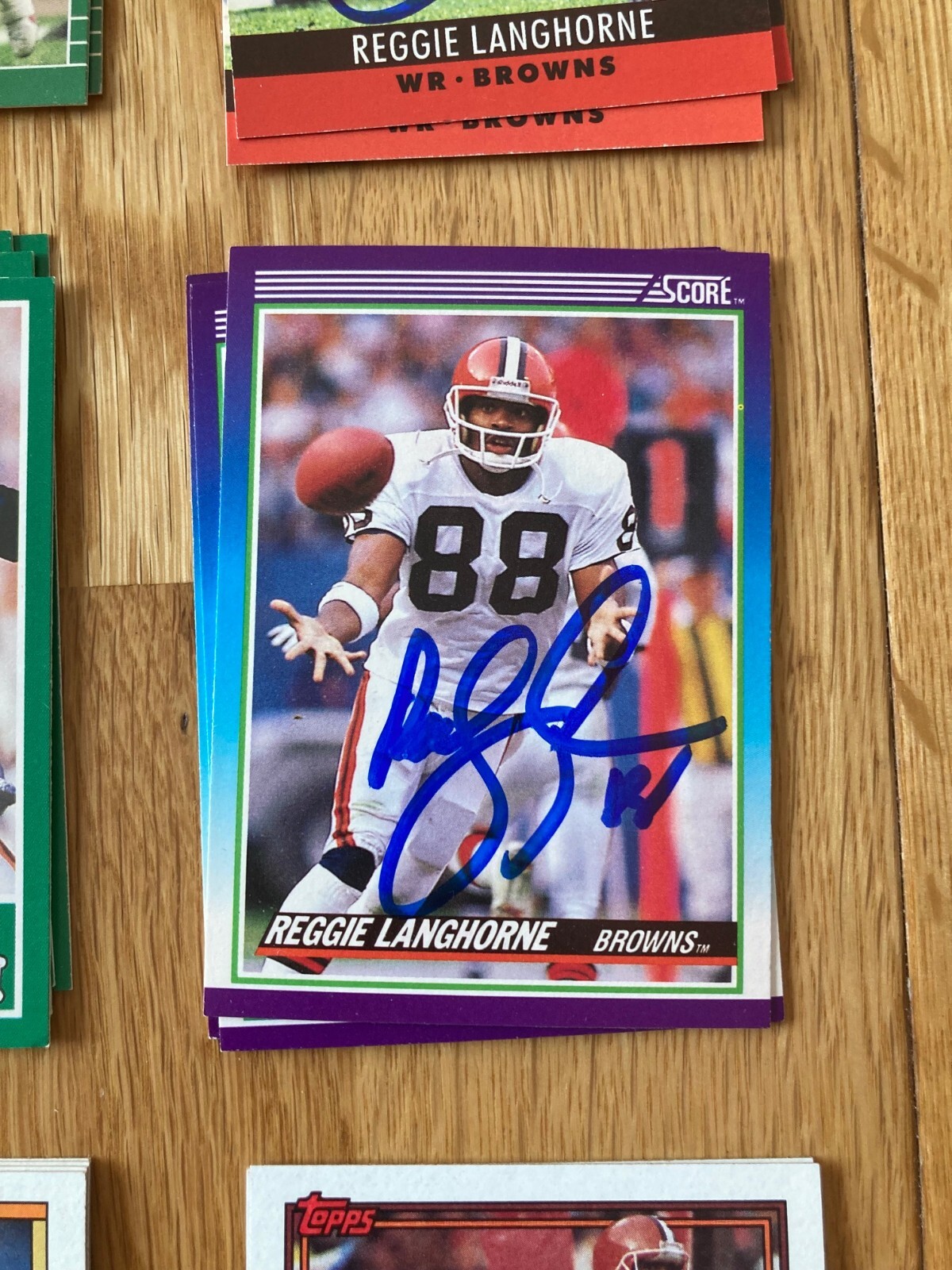 Cleveland Browns Reggie Langhorne Signed Score 1990 Card | eBay