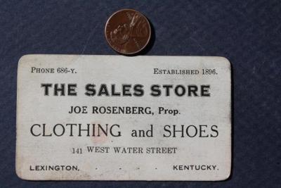 1920-30s Era Lexington Kentucky Clothing and Shoe Store business ...