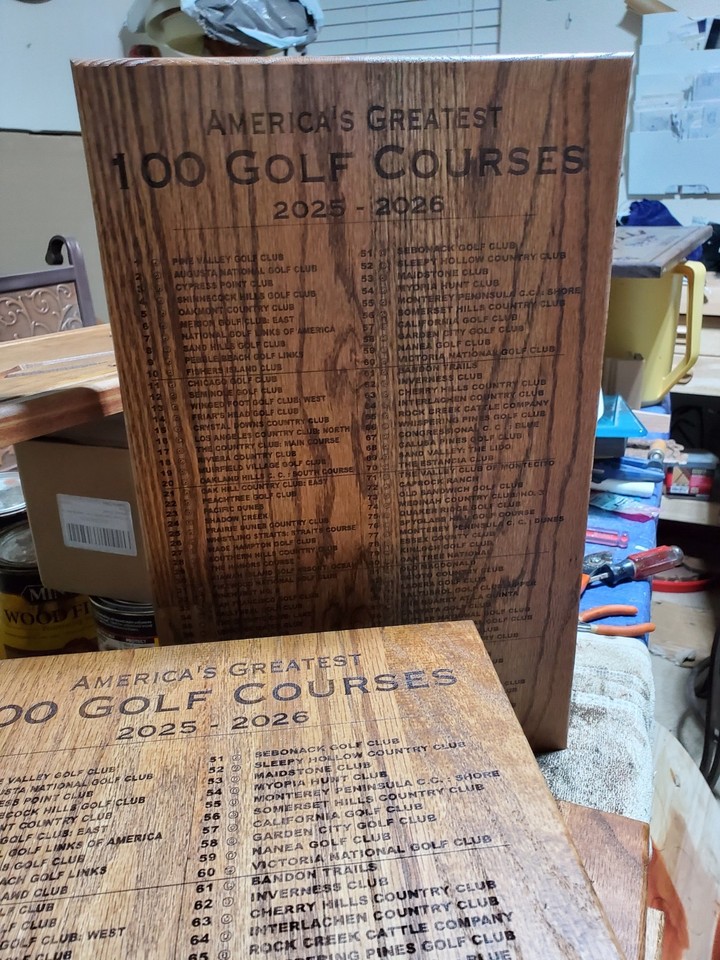 Top 100 USA Golf Courses 2025 / 2026 Showcase Custom Plaque. | eBay