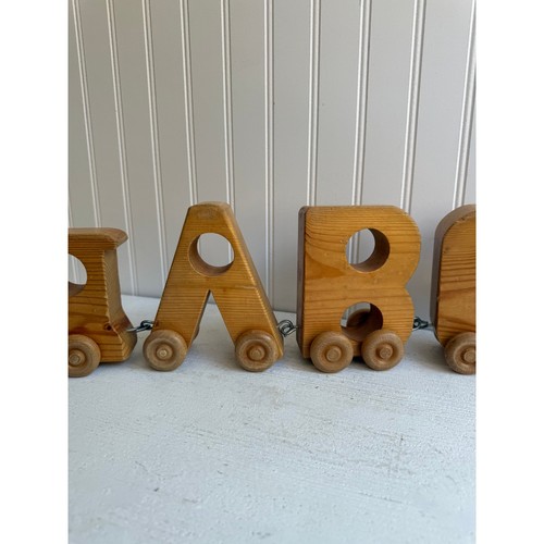 Vintage Wooden ABC Train Set | Handcrafted Toy | Nursery & Farmhouse ...