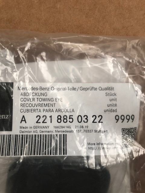 OEM MERCEDES BENZ S Class W221 Front Bumper Tow Hook Cover Cap ...