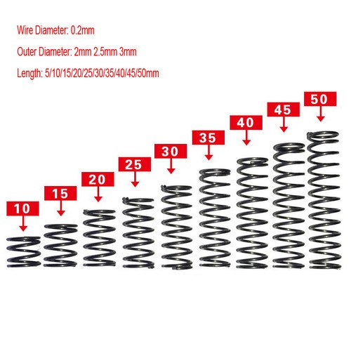 Compression Spring Springs Various Size 2mm 2.5mm 3mm OD and 5mm to ...