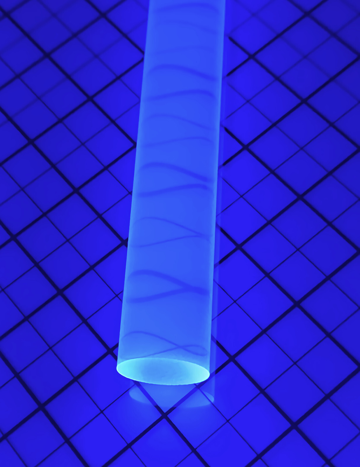 CLEAR BLUE FLUORESCENT ACRYLIC PLEXIGLASS LUCITE ROD 1” DIAMETER 12 ...