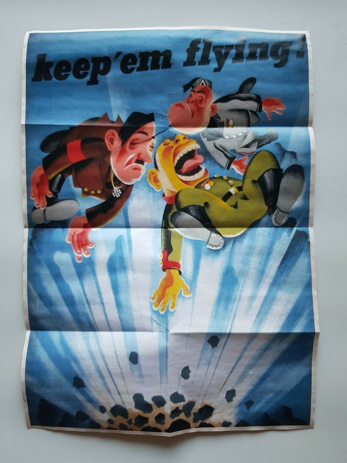 1944 WWii USA AMERICA D-DAY NIPPON HIROHITO TOJO JAPAN BOMB PROPAGANDA ...