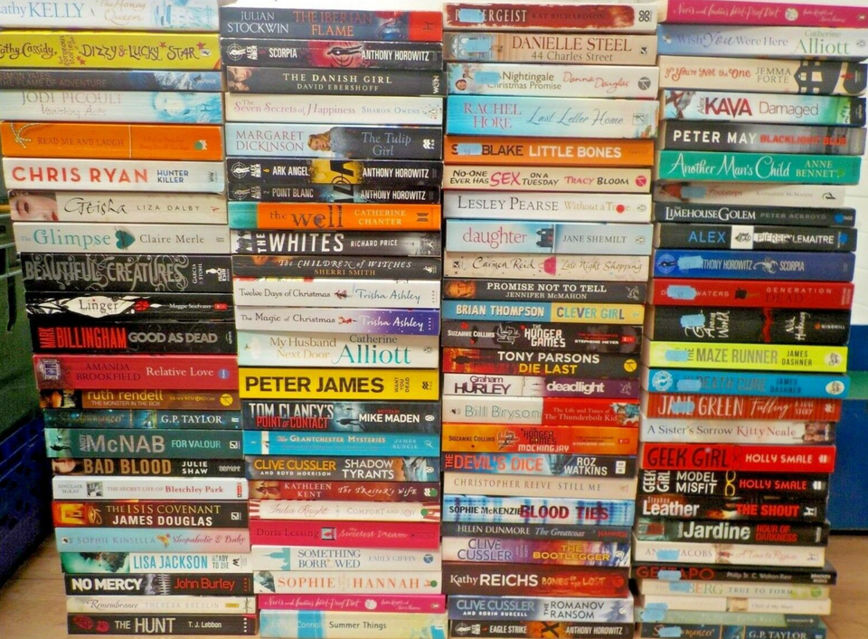 60 Fiction Books Bundle Very Good Condition Paperback Novels Job Lot ...