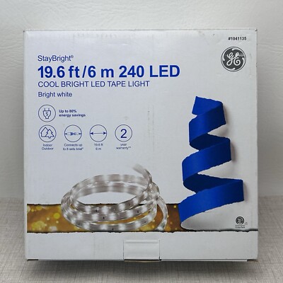 GE Cool Bright LED Tape Light 19.6 ft / 6m 216 LED Bright White ...