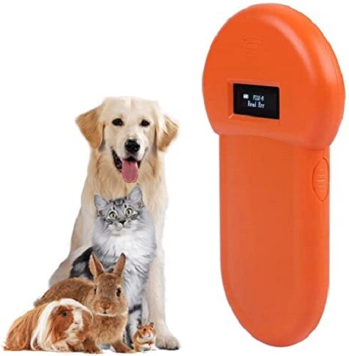 134.2Khz Chip Animal Pet Dog Microchip ID Reader Handheld ISO FDX-B ...