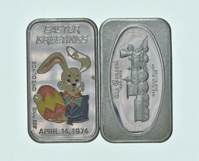 Lot 2 1 Oz Silver Rounds Easter Greetings - The General *072 | eBay