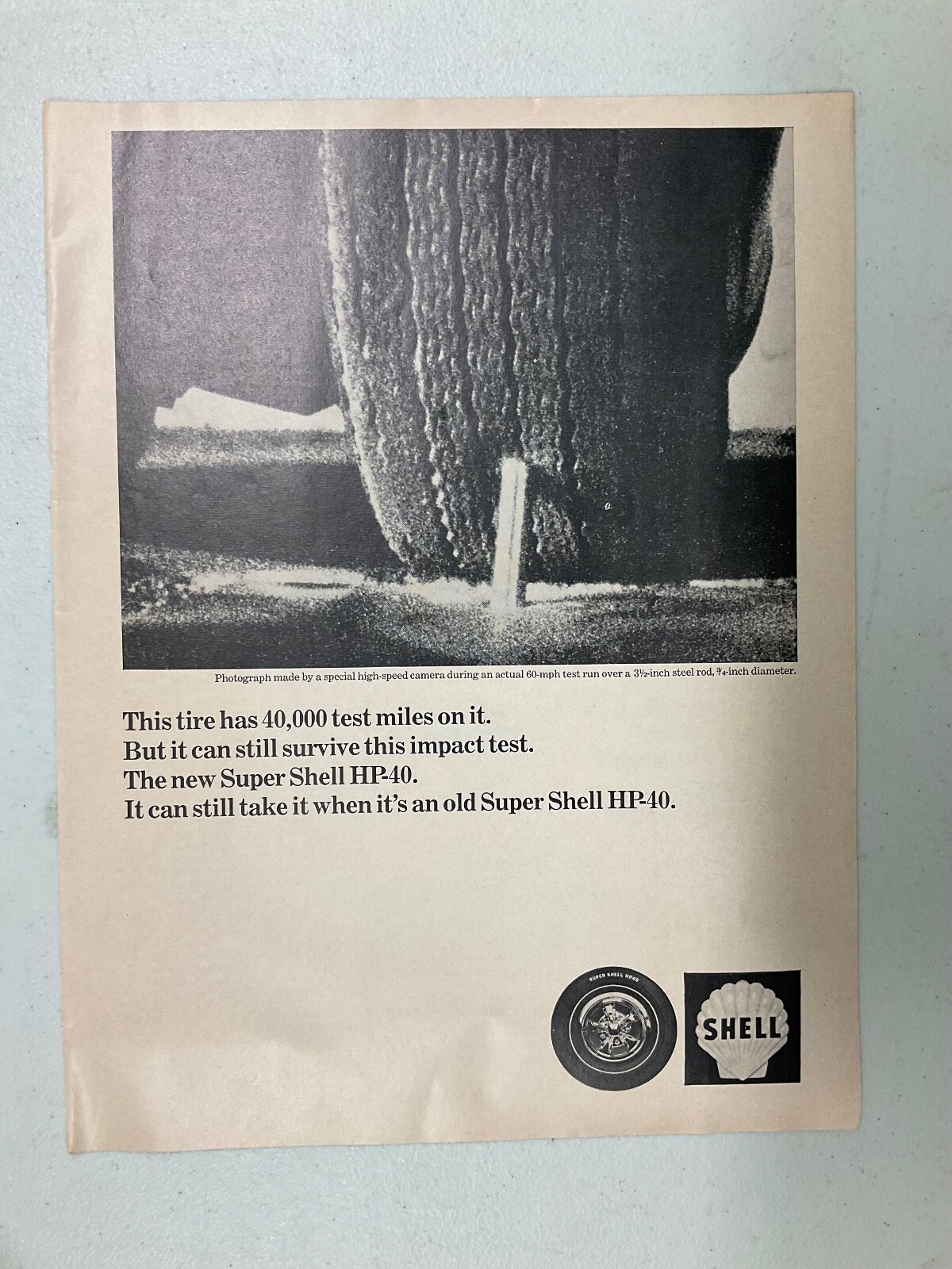 MISC986 Vintage Advertisement 1969 Shell TIRE Super Shell HP-40 Nov ...