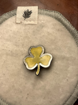 Antique/Vintage/Old Shamrock Yellow Enamel Badge/Pin c1940's | eBay UK