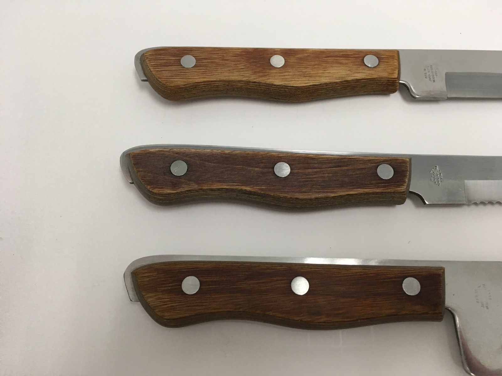 Maxam Steel Brand Stainless Steel Knife Set Japan Triple Riveted Wood ...