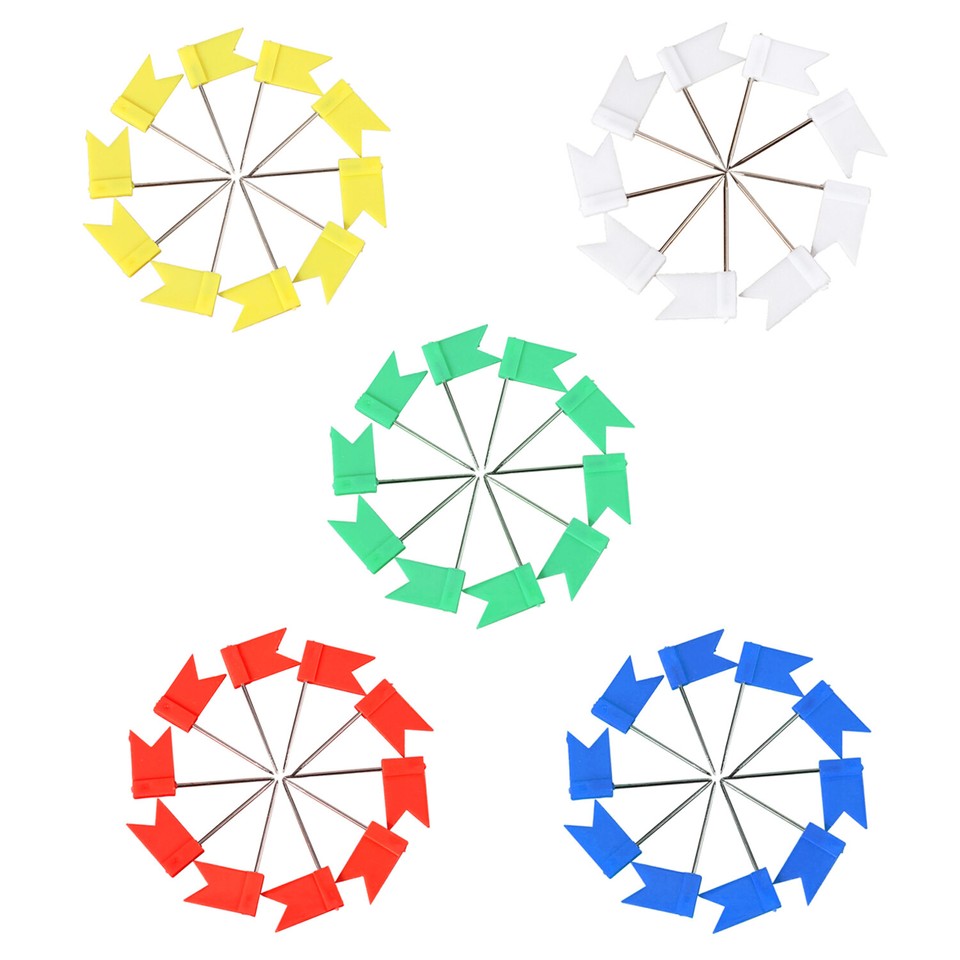 100 Flaggenform Map Pins Kork Zeichenstift Push Pin rot N4U94071 | eBay