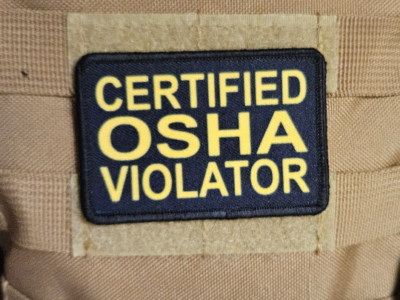 Certified osha violator funny patch 2"x3" hook & loop funny patch | eBay