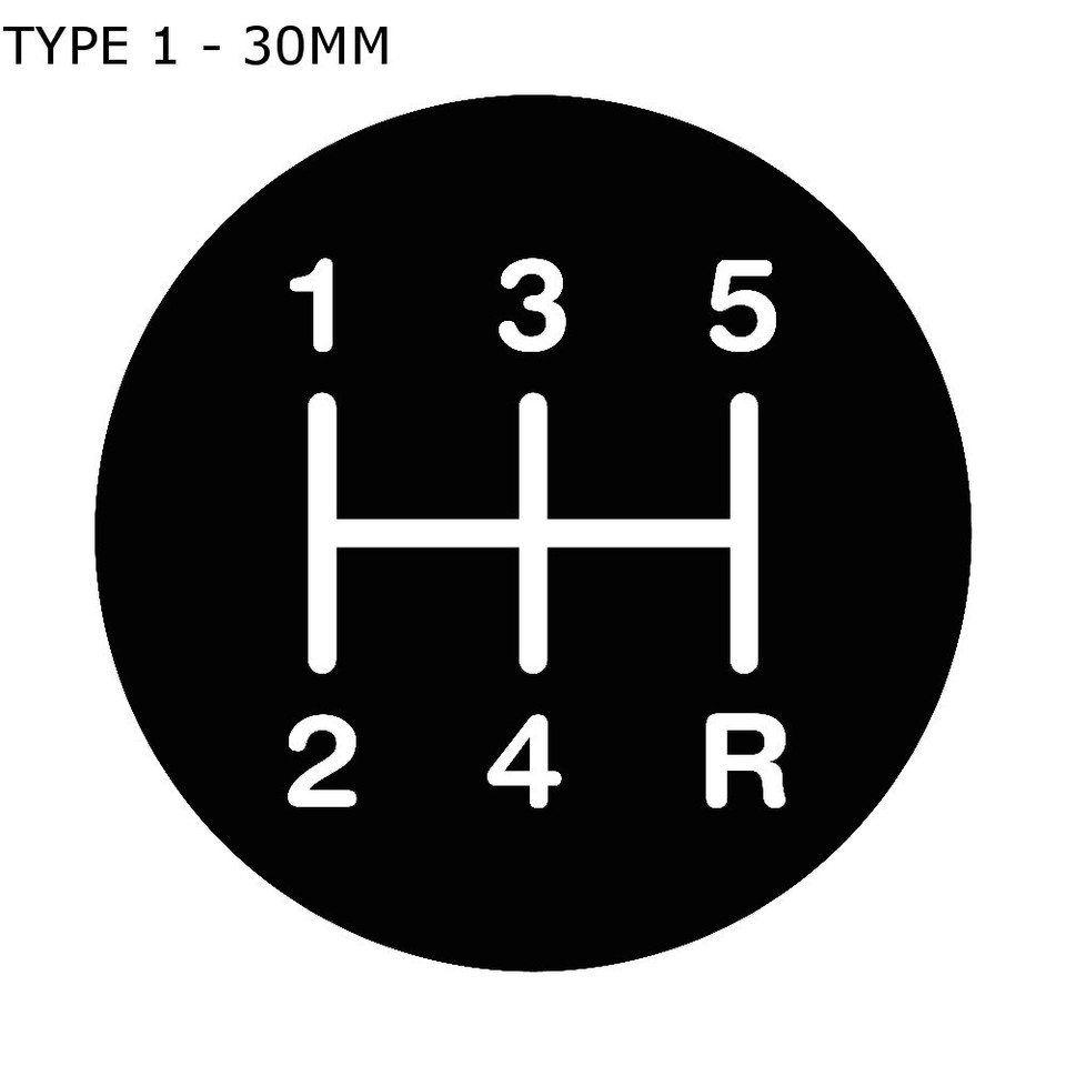 Gear Knob Shift Pattern Sticker 3D Domed emblem badge 5 Speed manual ...