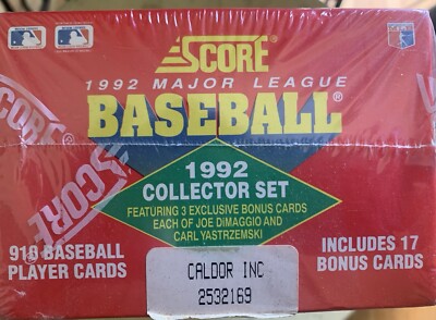 1992 Score Baseball Complete Collector Set FACTORY SEALED 910 Cards MLB ...
