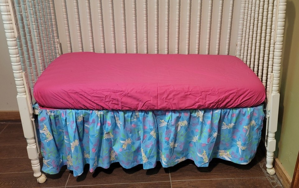 CRIB BEDDING NURSERY SET MADE/W PINK TINKERBELL TINK FABRIC | eBay