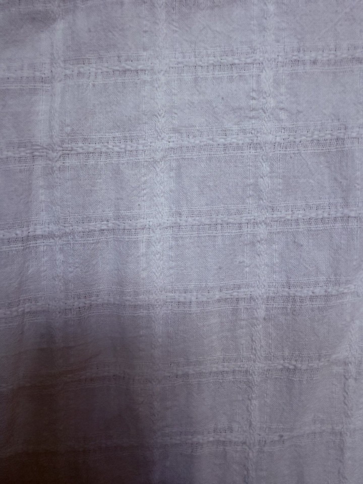 J.jill Pure Jill White Button Duster Sz Med Slits Sides Patterned Linen ...