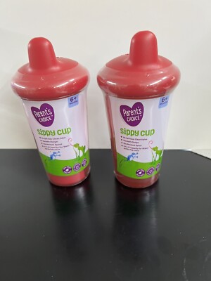 Sippy Cups 2 Parents Choice (RED)- 9 oz. w/No Leak Valve & Easy Clean ...