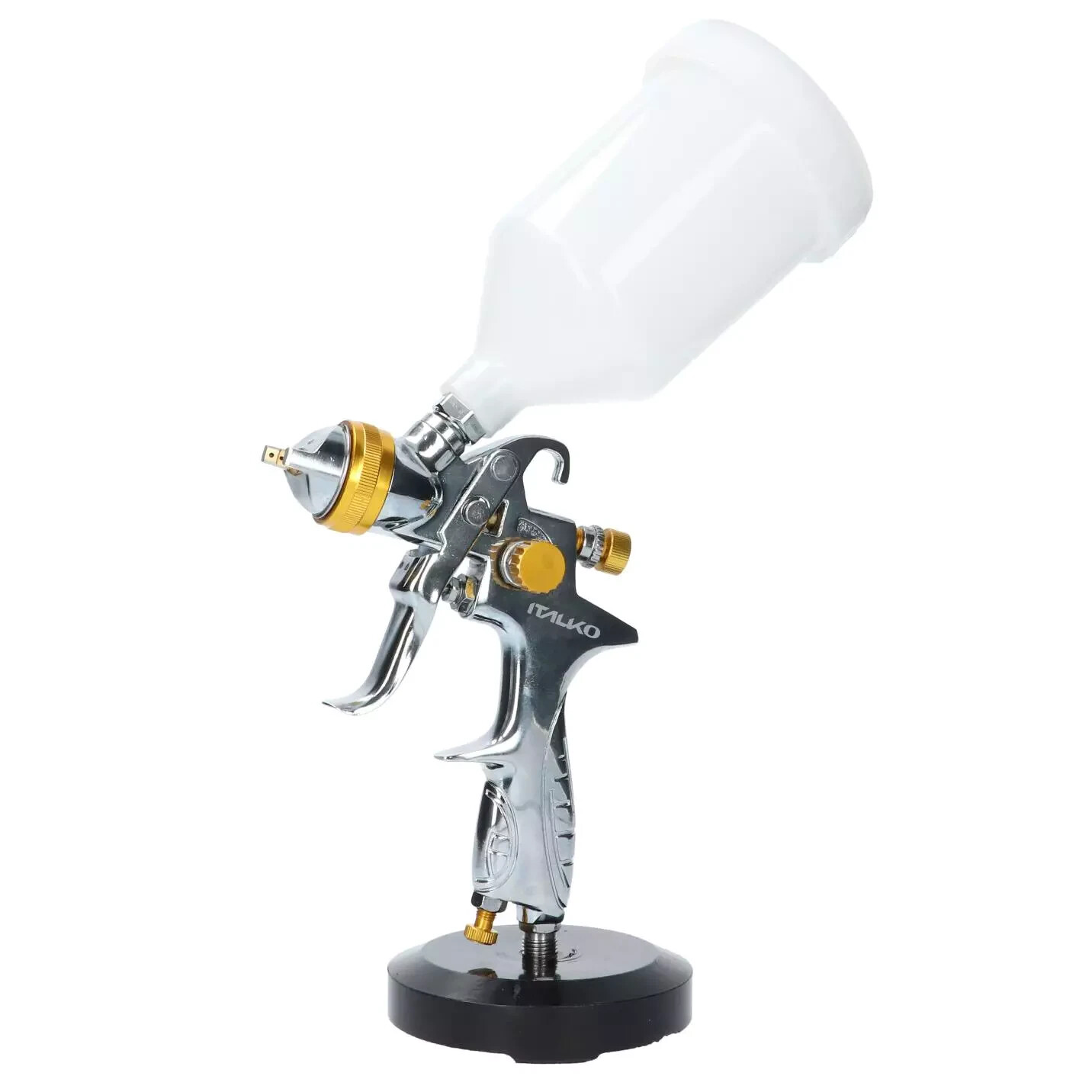 1 x Italko Gold 1.8mm HVLP Spray Gun Gravity Feed For Solvents, Paint ...