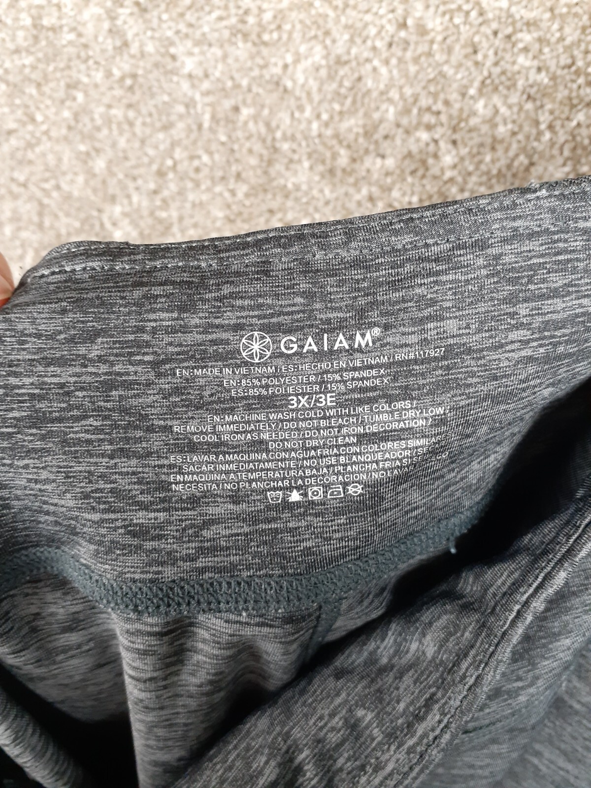 Gaiam Yoga Pants Womens 3X Gray Marled Pull On Stretch High Rise Active ...