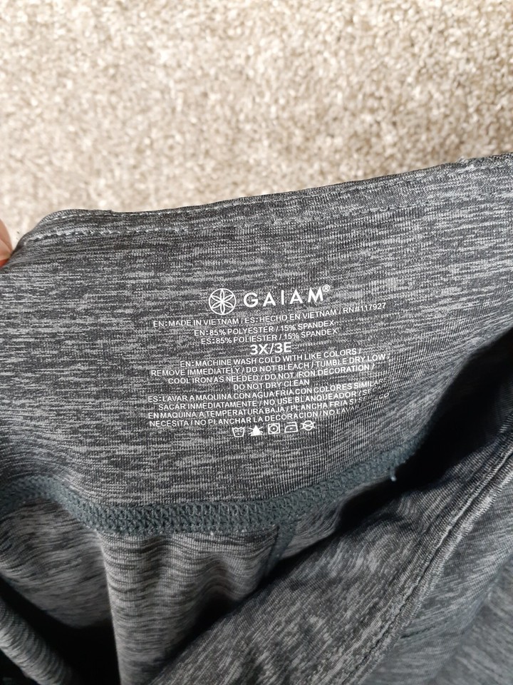 Gaiam Yoga Pants Womens 3X Gray Marled Pull On Stretch High Rise Active ...