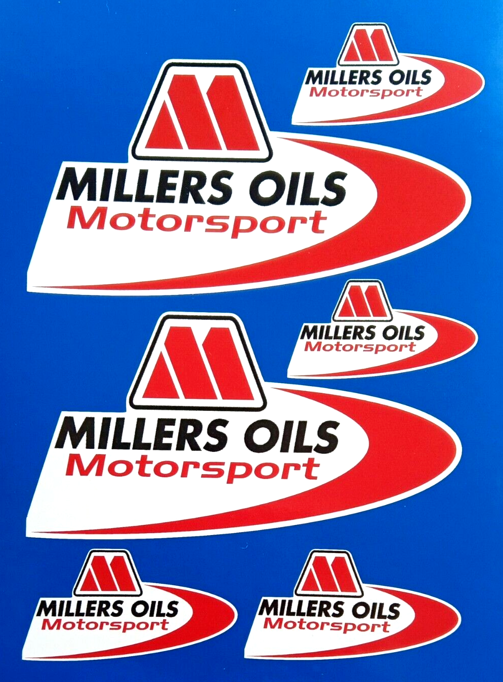 6X MILLERS OILS MOTORSPORT RALLY VINTAGE RACING VINYL STICKERS | eBay UK