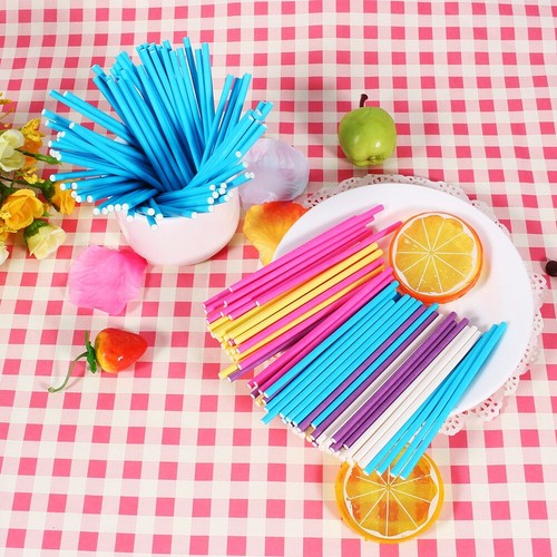 100 Pcs/Set Colorful Sticks Cake Pop Sticks For Candy Chocolate AU | eBay