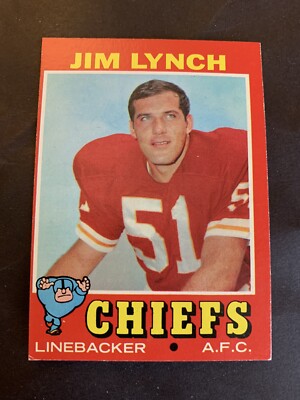 1971 Topps Football #232 Jim Lynch EX+ Kansas City Chiefs Notre Dame ...