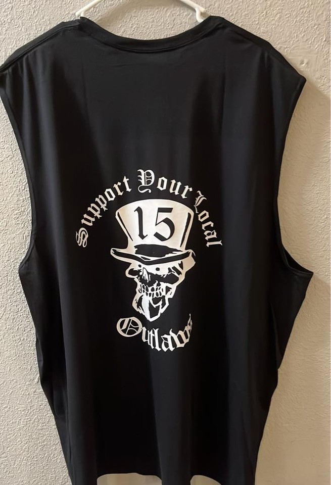2 Sided Support your local Outlaws Biker Motorcycle MC t shirt tee ...