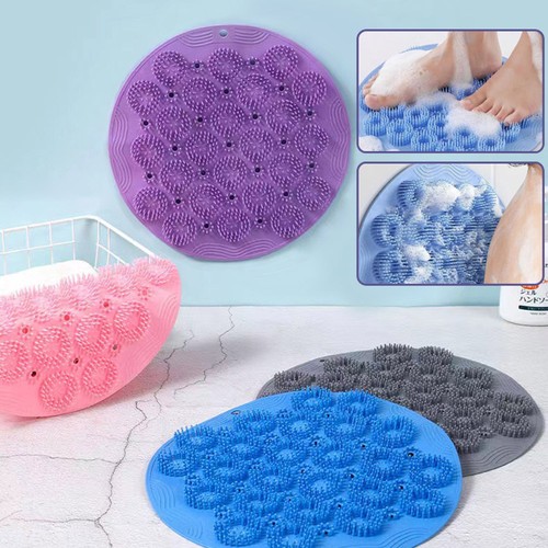 Foot Scrubber Back Massager Body Exfoliating Non Slip Silicone Mat Skin ...