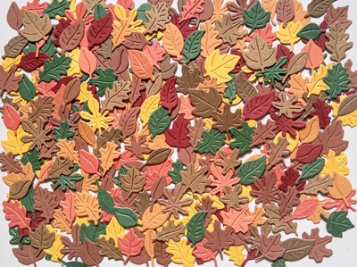 160 Mixed Autumn Colour Leaves Card Embellishment Scrapbook Craft ...