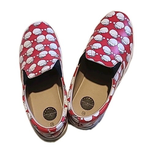 Ladie's Santa Slip On Shoes By Spellbound Size 38 (7.5) Red Christmas ...