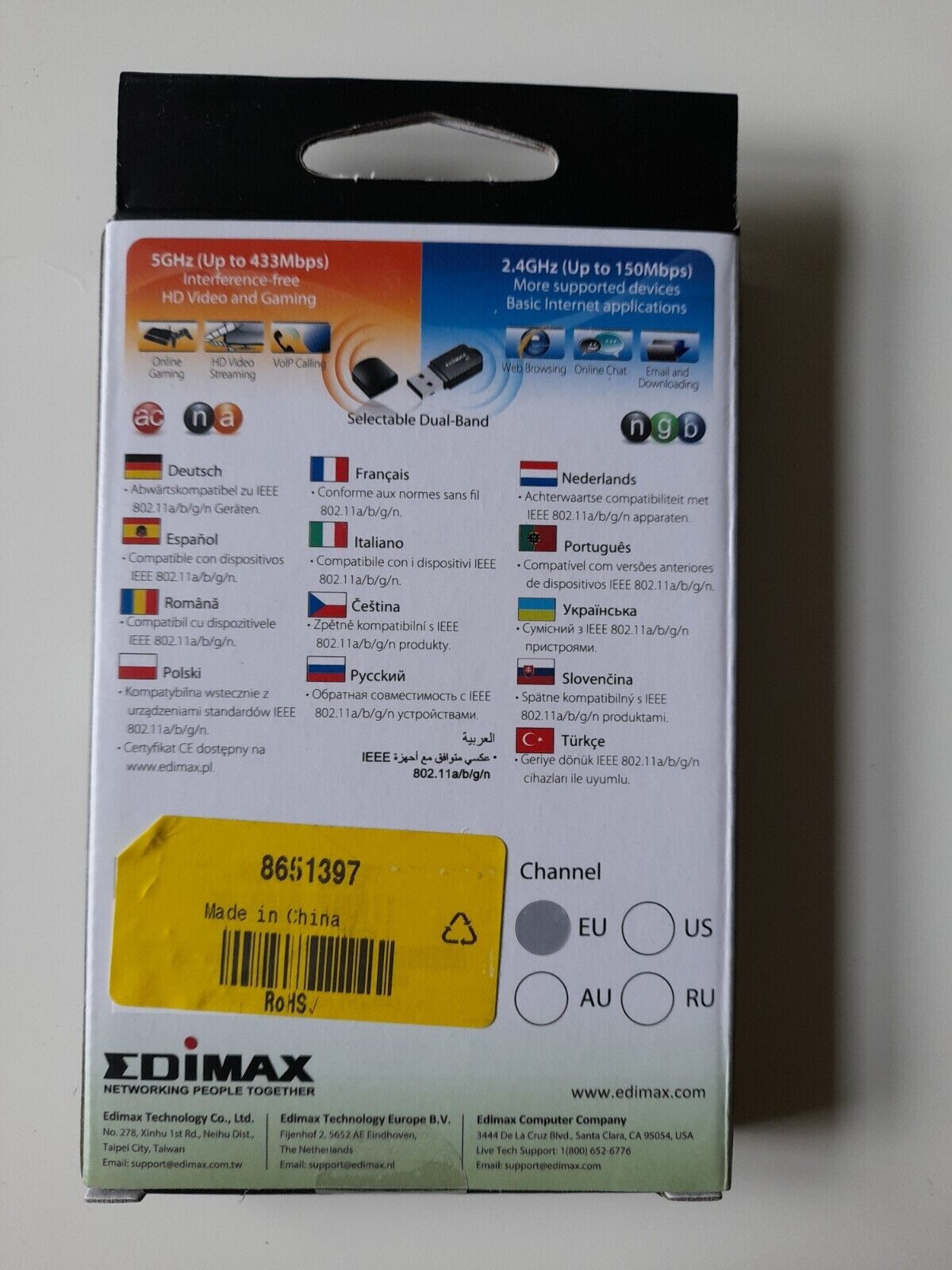 EDIMAX Ew-7811utc Ac600 Wireless Dual-band Mini USB Adapter for sale ...