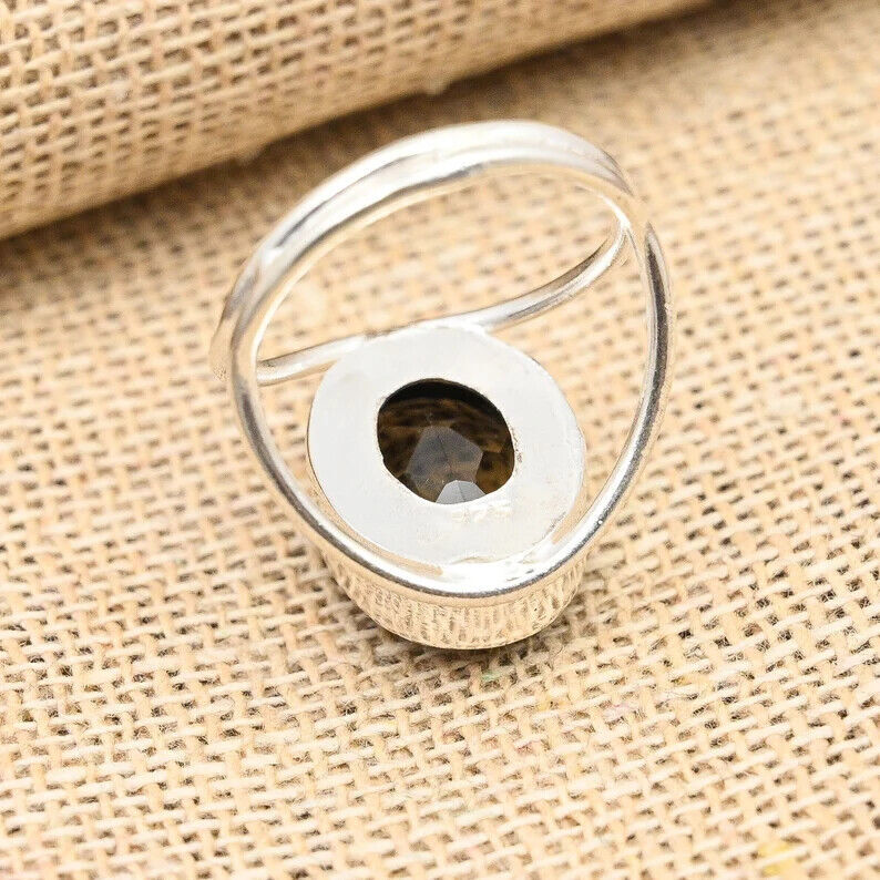 925 Sterling Silver Ring Smoky Quartz Ring Handmade Dainty Ring All ...