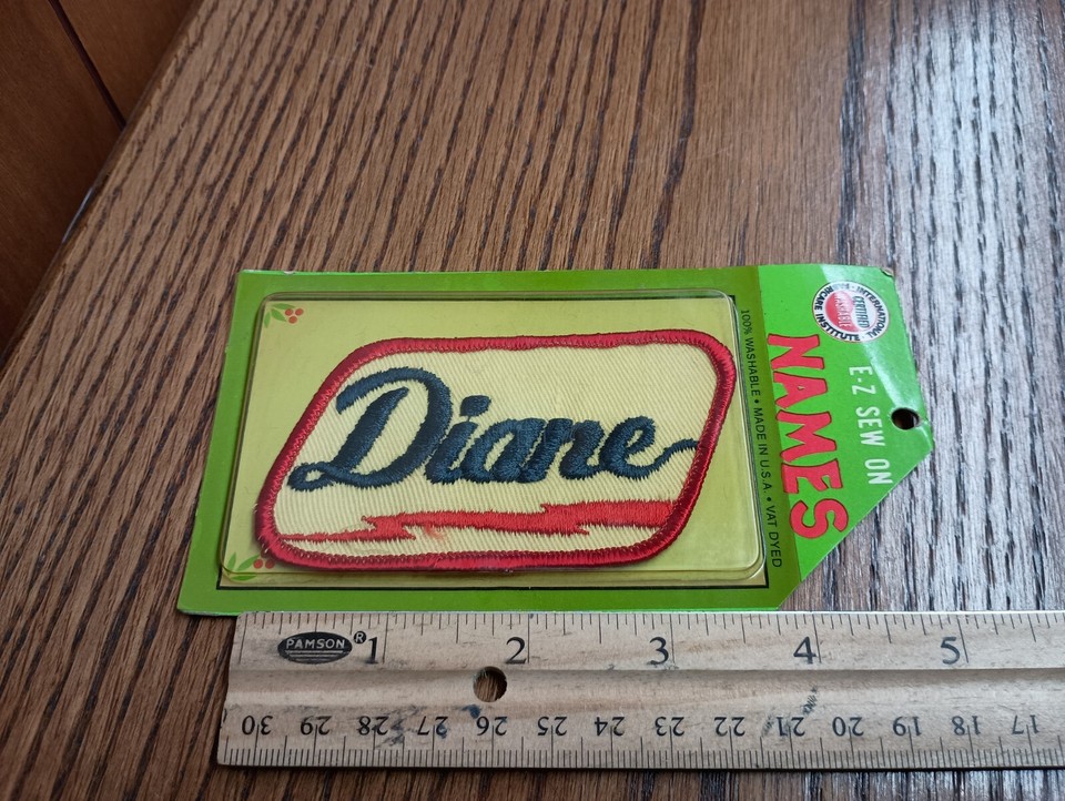 Diane Blue Red White Vintage Name Patch (Cursive Letters) NOS | eBay