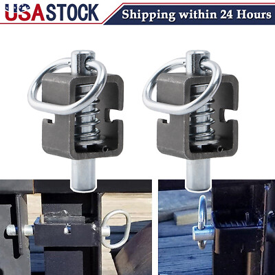 2PCS Utility Steel Spring Trailer Gate Loaded Weld-On Spring Latch Lock ...