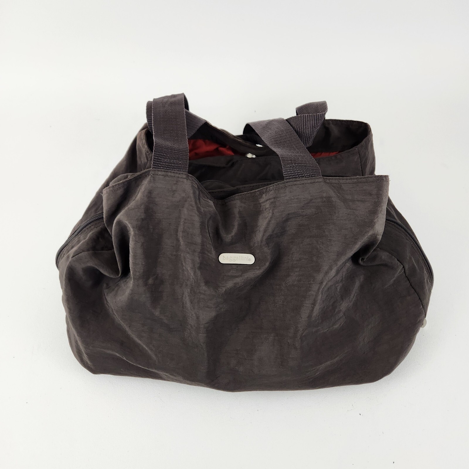 Baggallini Large Carry-All Travel Tote Bag Brown Nylon Water Resistant ...