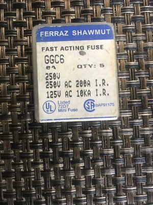 Ferraz Shawmut GGC6 6A 250V Fuse/Fuse (5pc) | eBay