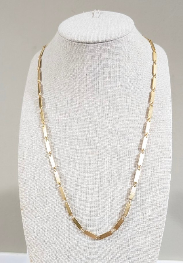 Matte Gold Toned Flat Bar Chain Layering Necklace - 31 Inches | eBay