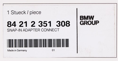 BMW Group Snap In Adapter Connect Part Number - 84-21-2-351-308 | eBay