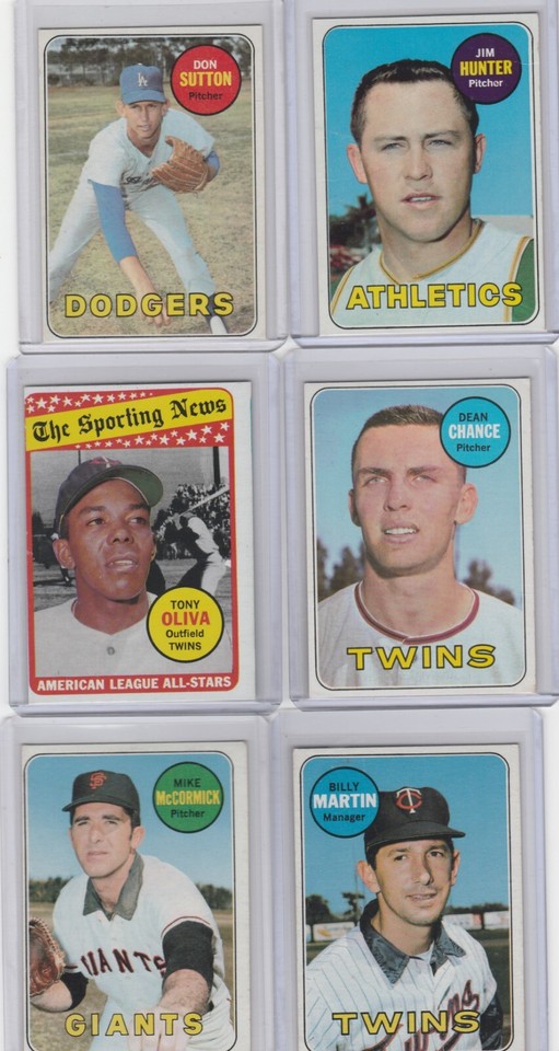 1969 TOPPS BASEBALL SET/LOT (123 CARDS)NM-EXMT ROSE (2), MARICHAL $99. ...
