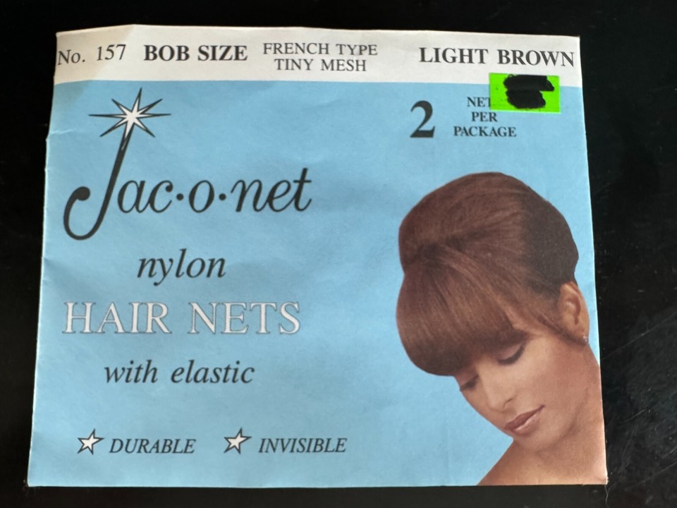 Jac O Net Hair Nets Black Light Medium Dark Brown Pink Periwinkle Blue ...